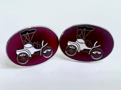 Vintage Red Maroon Gold Mens FORD Model T Cufflinks Cuff Links | eBay