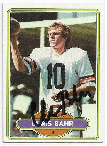 CHRIS BAHR Autographed Signed 1980 Topps card #501 Cincinnati Bengals ...