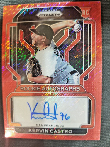 2022 KERVIN CASTRO PRIZM BASEBALL RED SHIMMER SSP 3/7 ROOKIE AUTO #RA ...