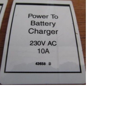 FOR GENIE GR-12 DECAL, LABEL (POWER TO CHARGER) (230V) 43658 | eBay
