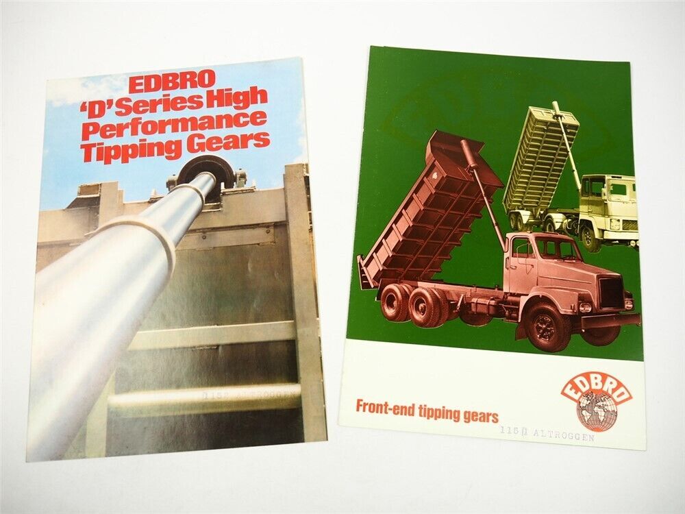Edbro Truck Kipper Kippgetriebe Tipping Gears 2x Prospekt Brochure 1978 ...