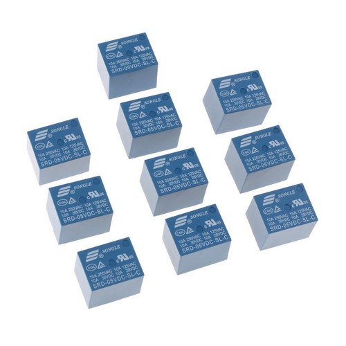 10Pcs SRD-05VDC-SL-C DC 5V 10A Rating Coil SPDT Miniature Power Relay ...