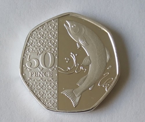 2023 King Charles 111 Atlantic Salmon 50p Coin Uncirculated with Privy ...