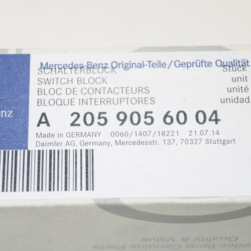 NEW MERCEDES BENZ C CLASS W205 SWITCH BLOCK A2059056004 2016 ORIGINAL ...