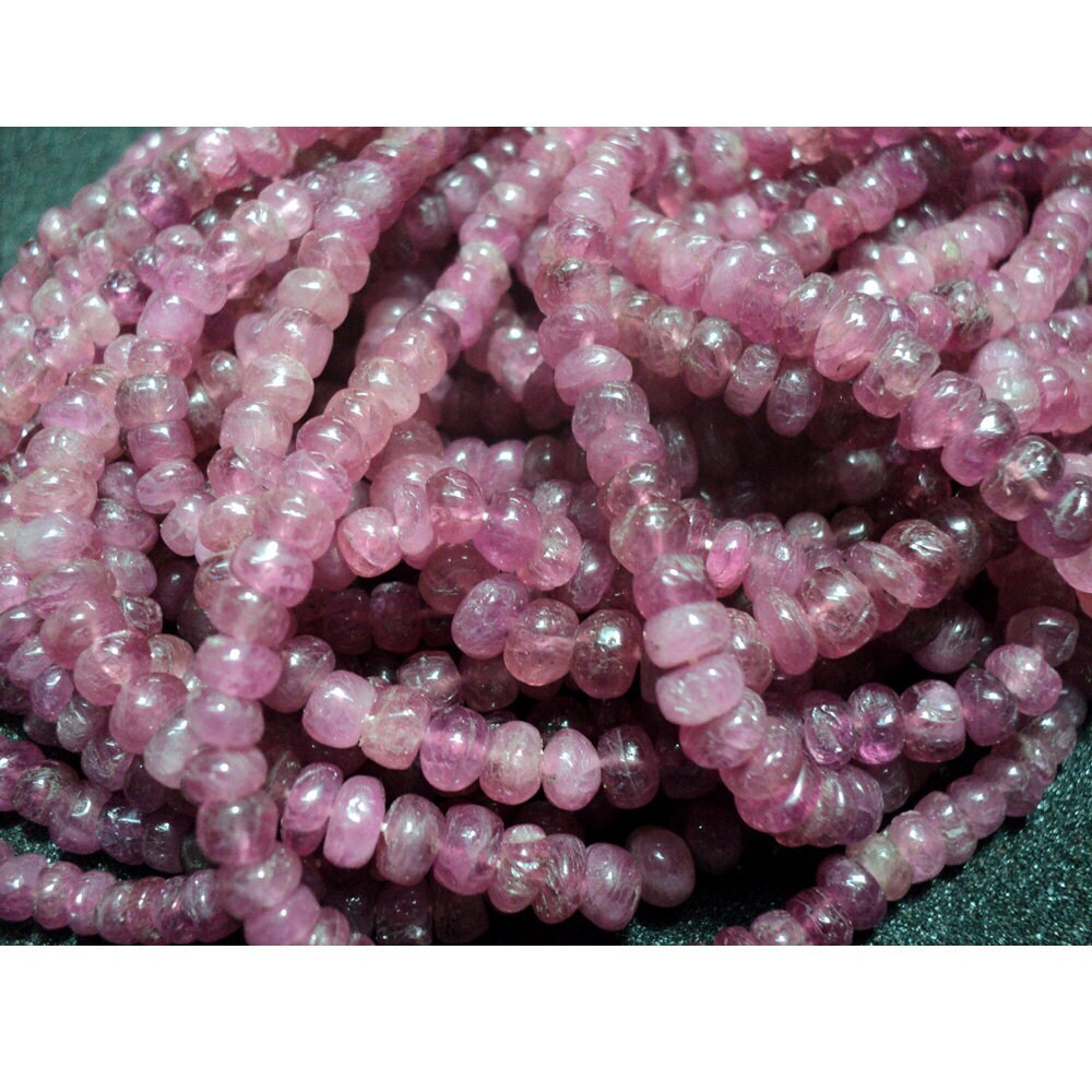 5mm Rose Tourmaline Uni Rondelles, Tourmaline Rondelle Perles, 20.3cm ...