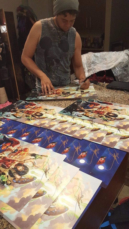 JUSTICE LEAGUE #1 REBIRTH ART PRINT EXCLUSIVE -SIGN BY EBAS ERIC ...