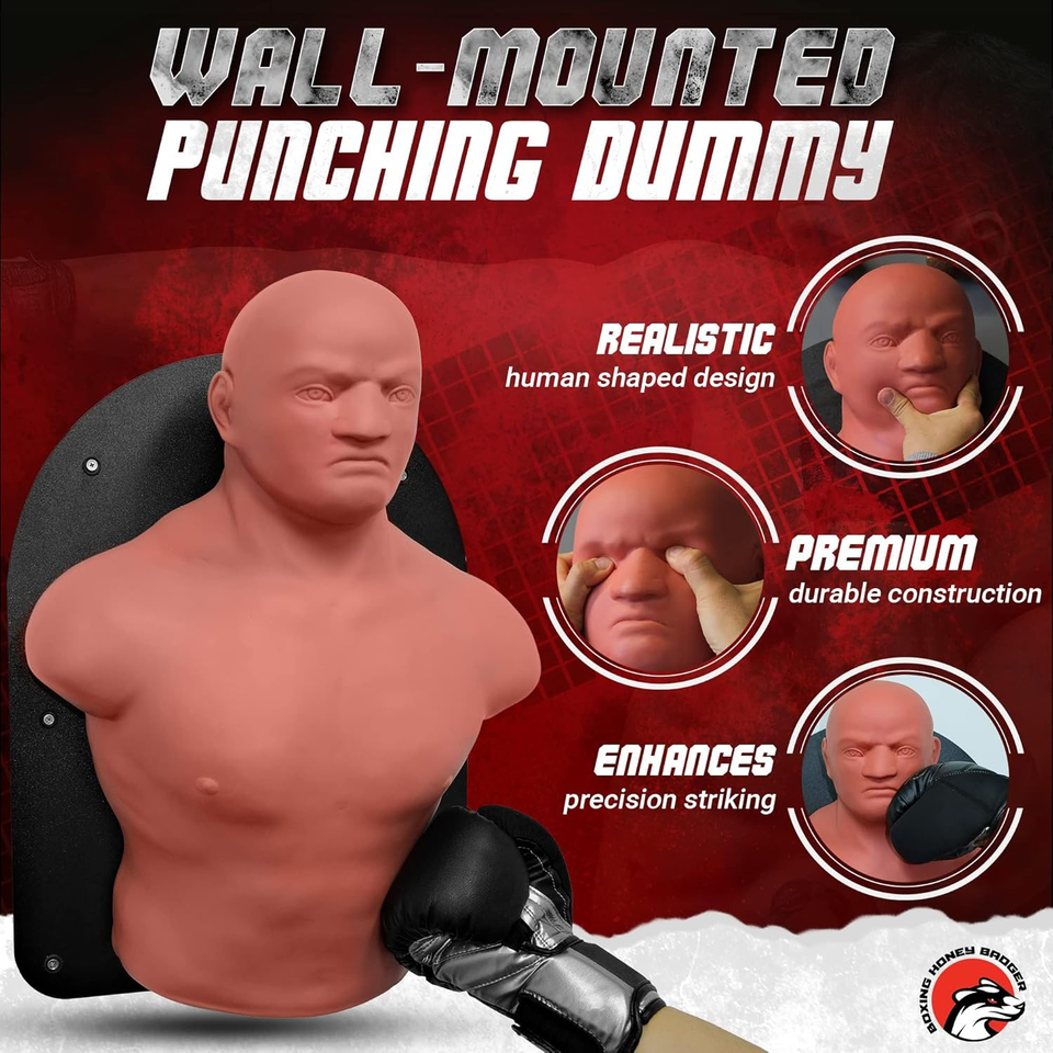 Wall-Mounted Punching Dummy Boxing Punching Bag Martial Arts Training ...