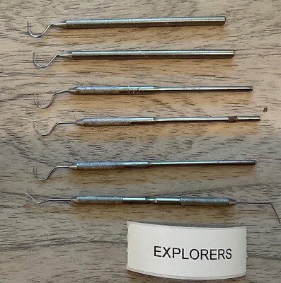 Dental Instrument - Lot of 6 Stainles Steel Explorers, Gently Used | eBay