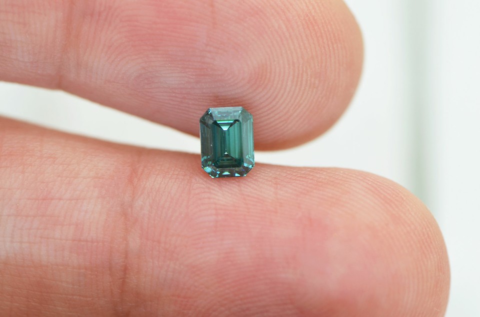 Emerald Cut Diamond Fancy Blue Color Loose VS2 0.70 Carat Enhanced 5 ...