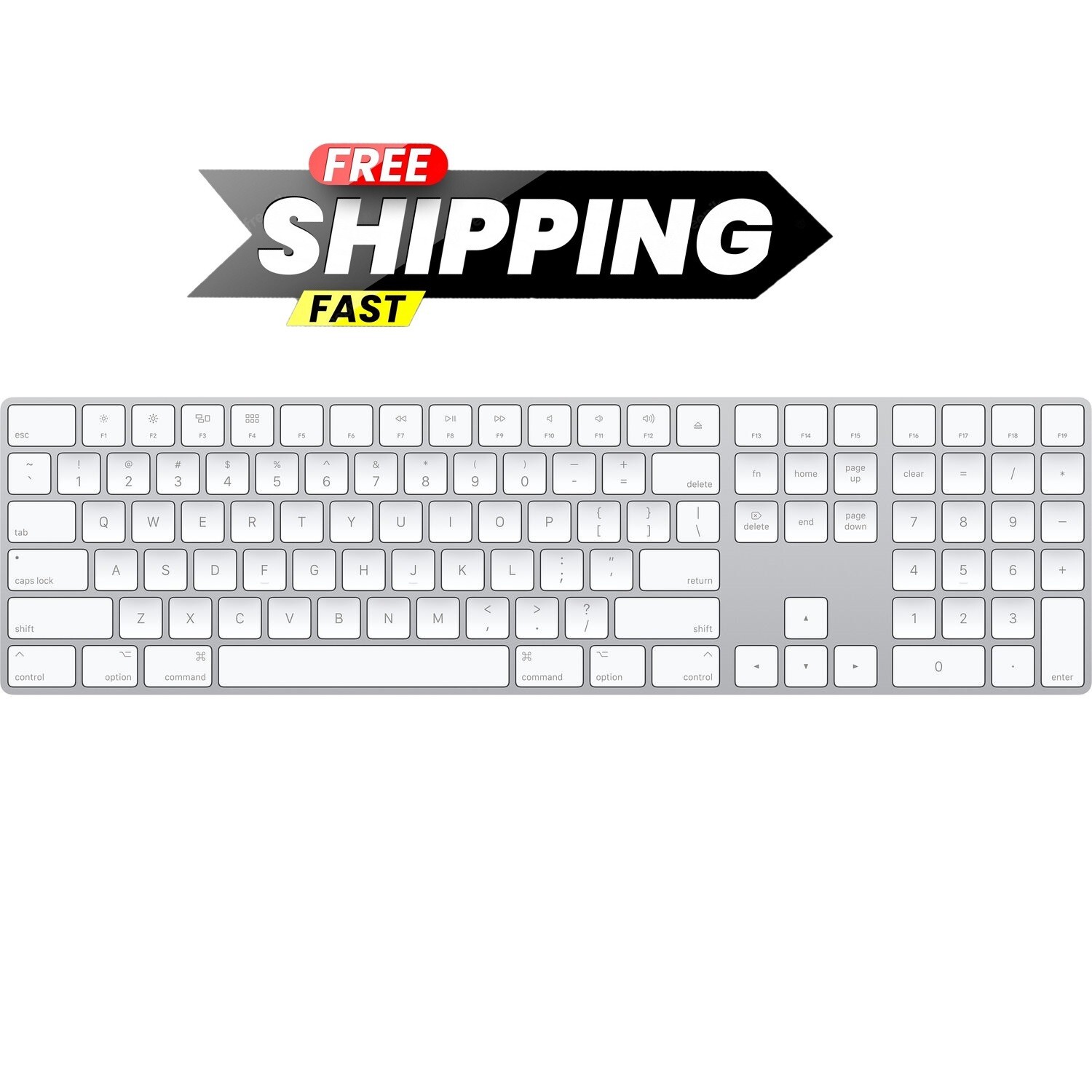 Apple Magic Wireless Keyboard with Numeric Pad Silver (MQ052LL/A ...