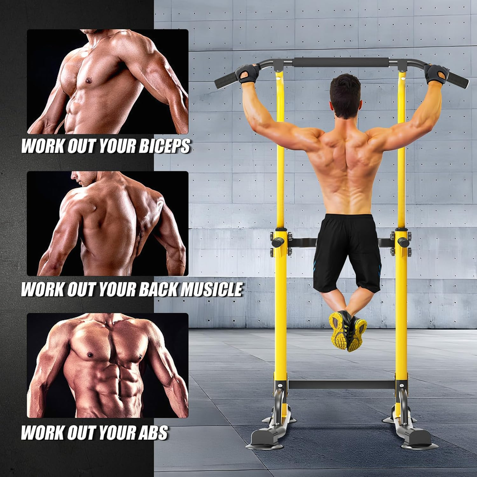 Power Tower Pull up Bar Station, Free Standing Pull up Rack Dip Station ...