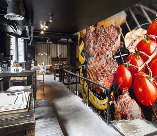 3D Tomato Steak O4120 Business Wallpaper Wall Mural Self-adhesive ...