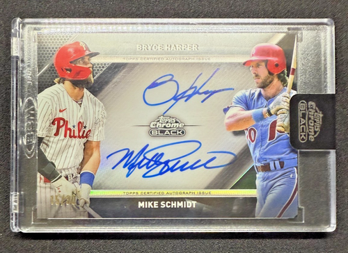 2024 Topps Chrome Pitch Black Dual Auto Bryce Harper, Mike Schmidt PBDA ...