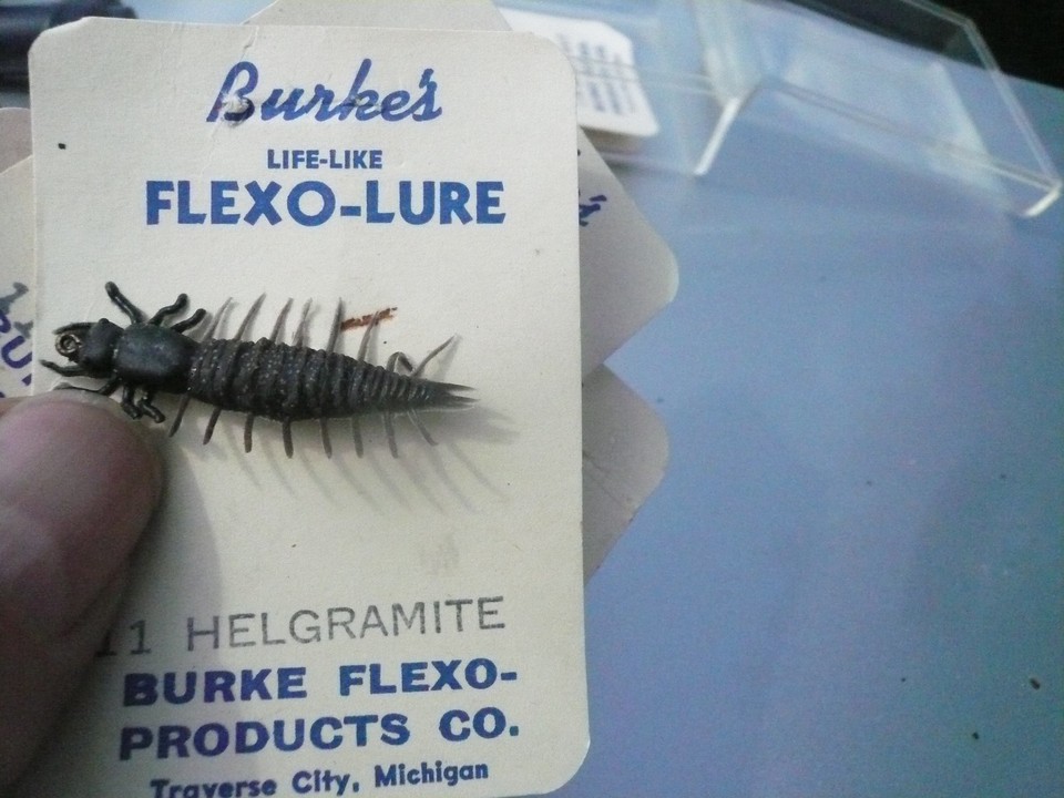 11 VINTAGE FLY LURES BURKE 1960S TRAVERSE CITY,CRAYFISH,GRUB ,MAYFLY ...