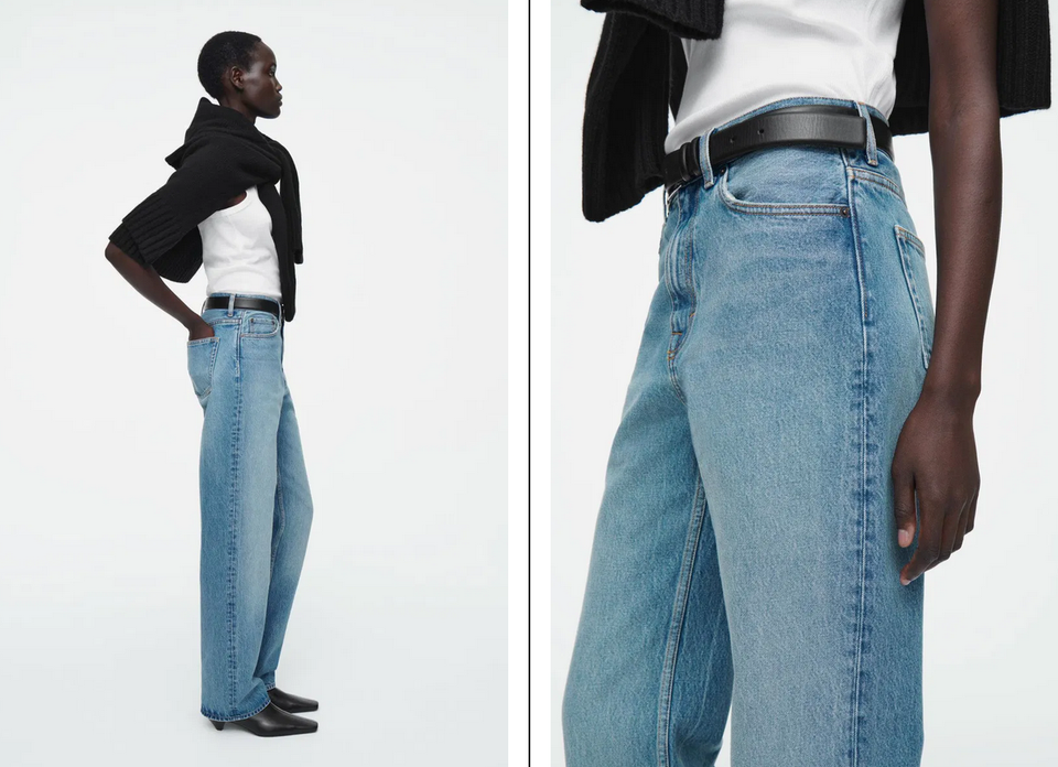 COS Column Straight Jeans £85.00 mid-blue 28" | eBay UK