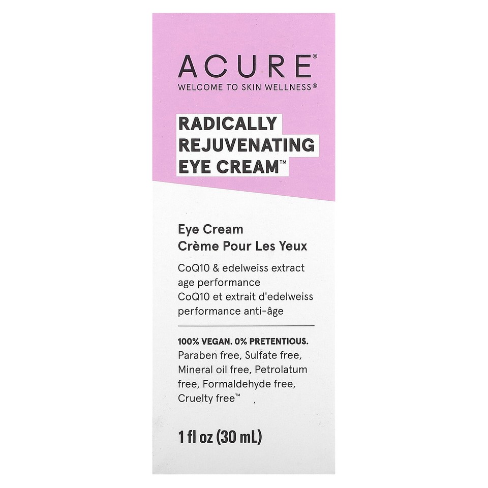 Acure Organics Radically Rejuvenating Eye Cream 1 fl oz 30 ml Cruelty ...