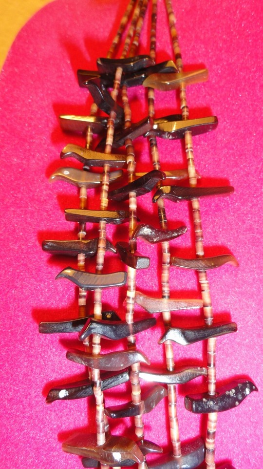 Vintage 5 Strand Zuni Bird Fetish Necklace 27" | eBay