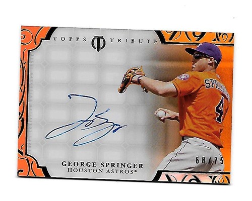 2015 Topps Tribute George Springer Autograph Orange #TA-GSP #68/75 ...