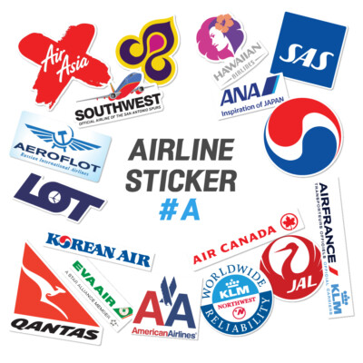 Airline Sticker Pack Premium A Type Laptop Camping Bike Decal Sticker ...