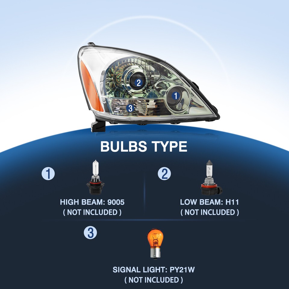 Headlight Assembly for 2003-2009 Lexus GX470 Chrome W/o Sport Package L ...