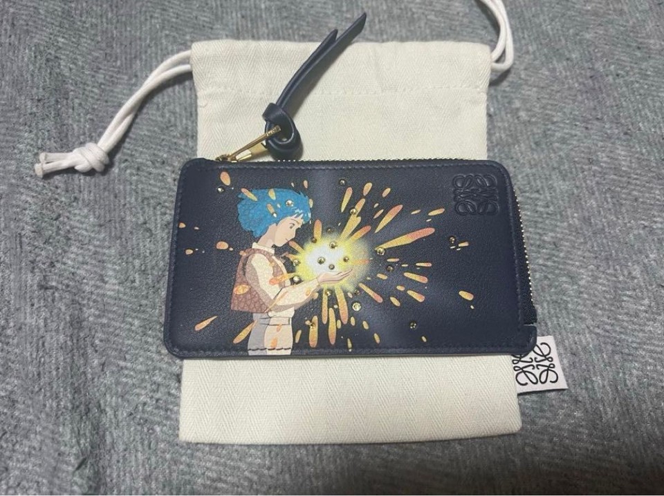 Loewe x Studio Ghibli Howl's Moving Castle Howl Coin Case Navy Women's ...