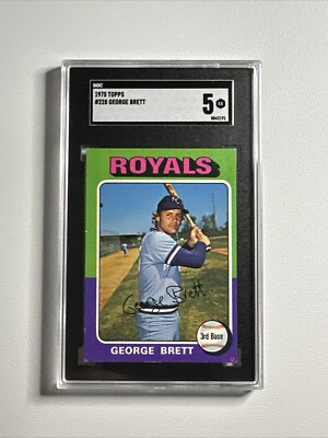 1975 Topps #228 George Brett RookieRC ⚾️ SGC 5 Excellent- HOF Kansas ...