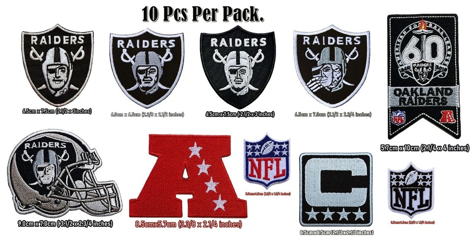 Oakland Raiders NFL Football Patches Embroidery iron,sew(From Thai by ...