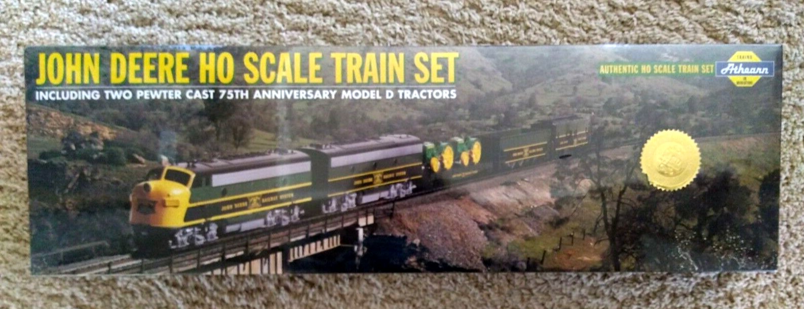 NIB ~1998 Athearn John Deere HO Scale Train Set~ 75 Anniversary Model D ...