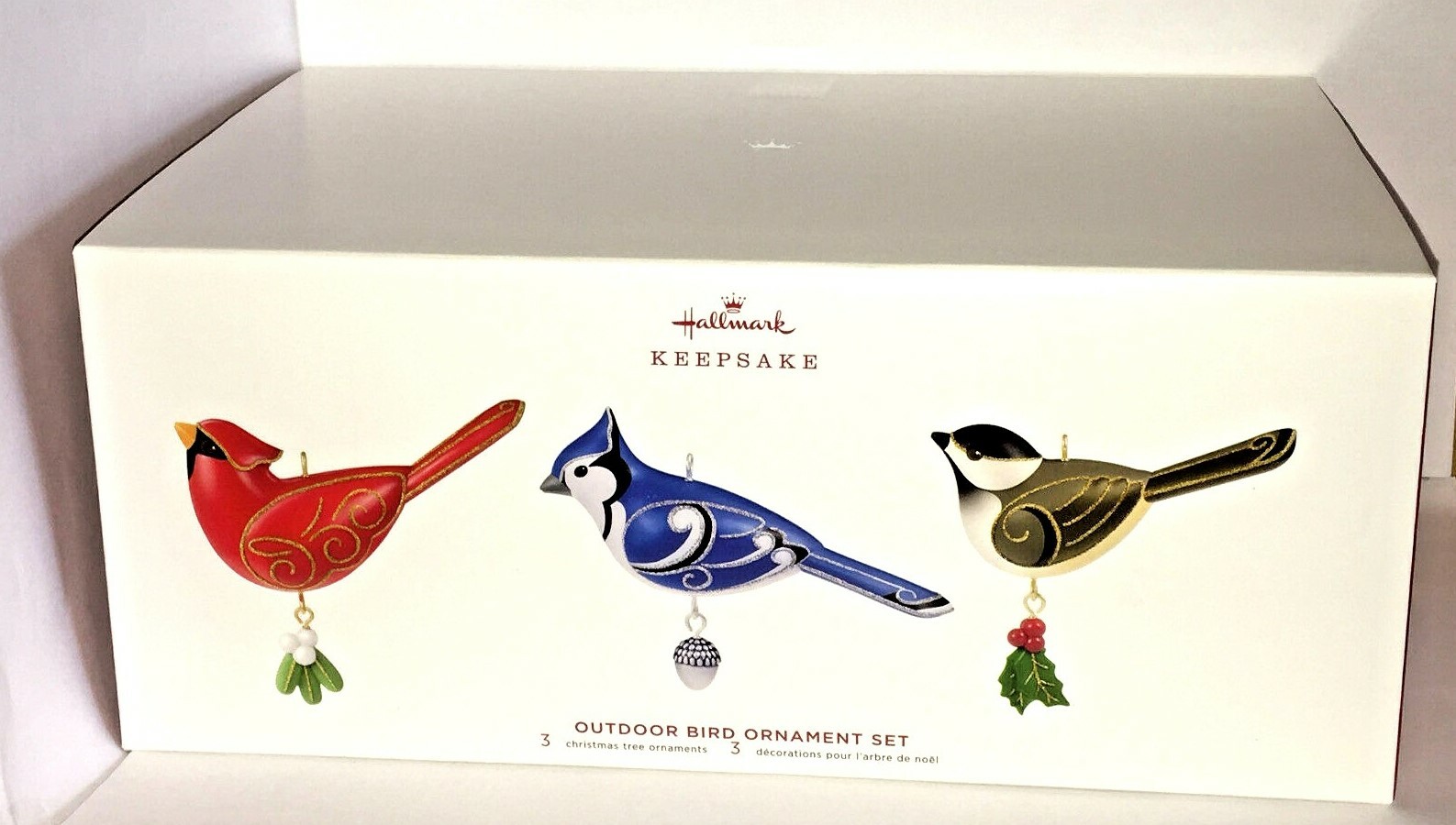 HALLMARK Keepsake 2019 OUTDOOR BIRD ORNAMENT SET Christmas 3 BEAUTY OF ...