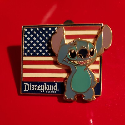 Disney Stitch Saluting American Flag Pin Disneyland 2006 Vintage ...