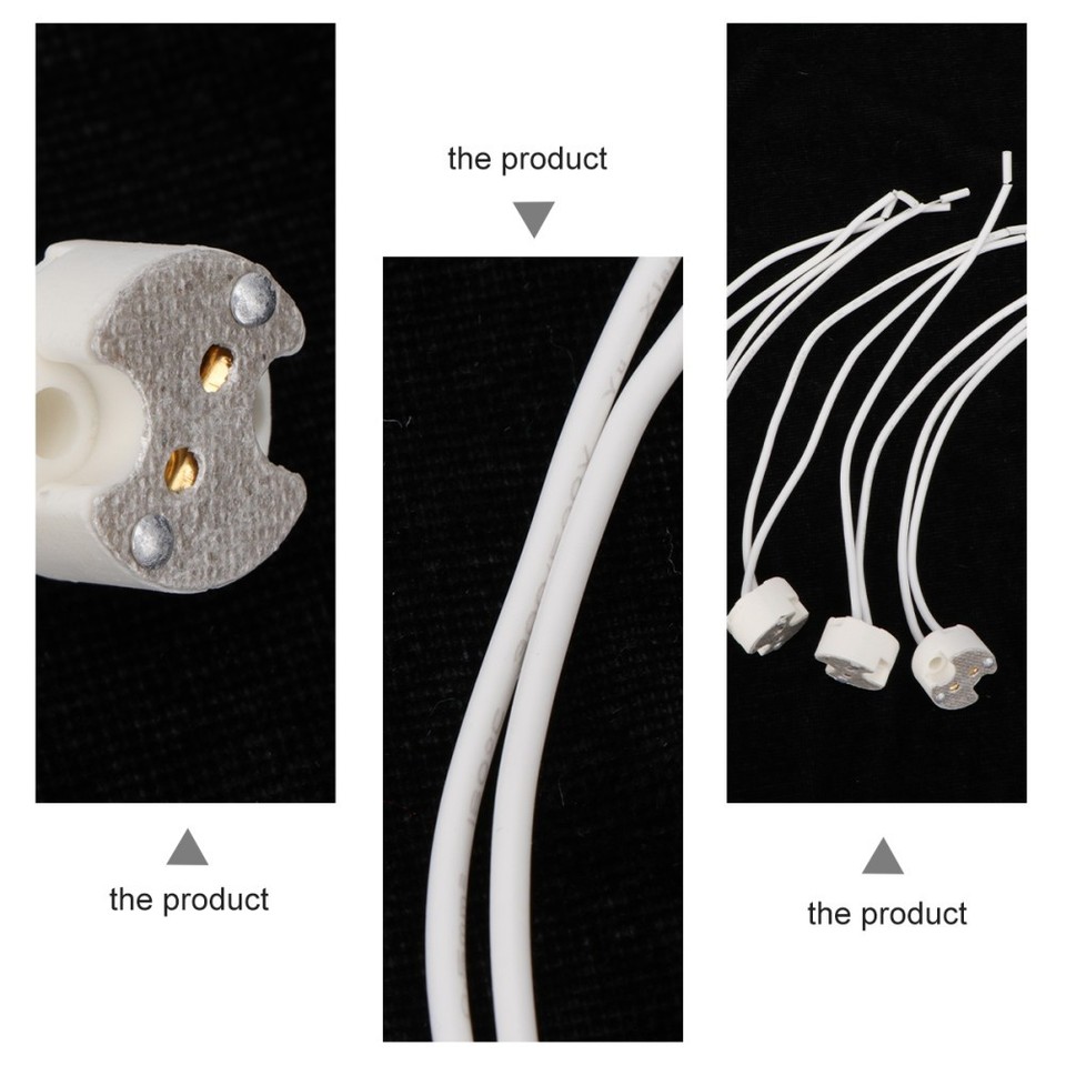 10 Pcs Lamp Holder Ceramic Base Socket Adaptors 15 cm Wire Connector ...