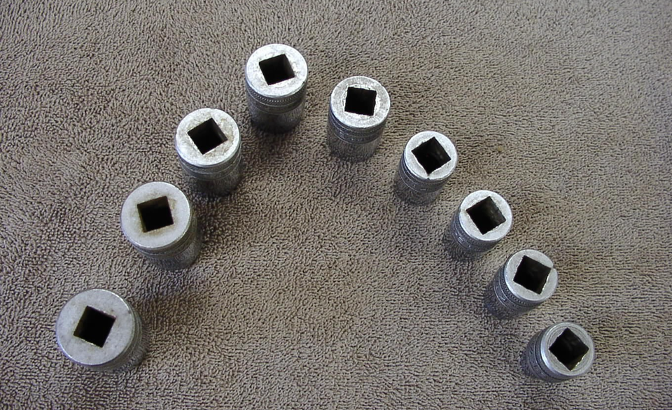 Old Used Tools,Vintage 9 Pc. S-K SAE Knurled 1/2" Drive Sockets,7/8"-7/ ...