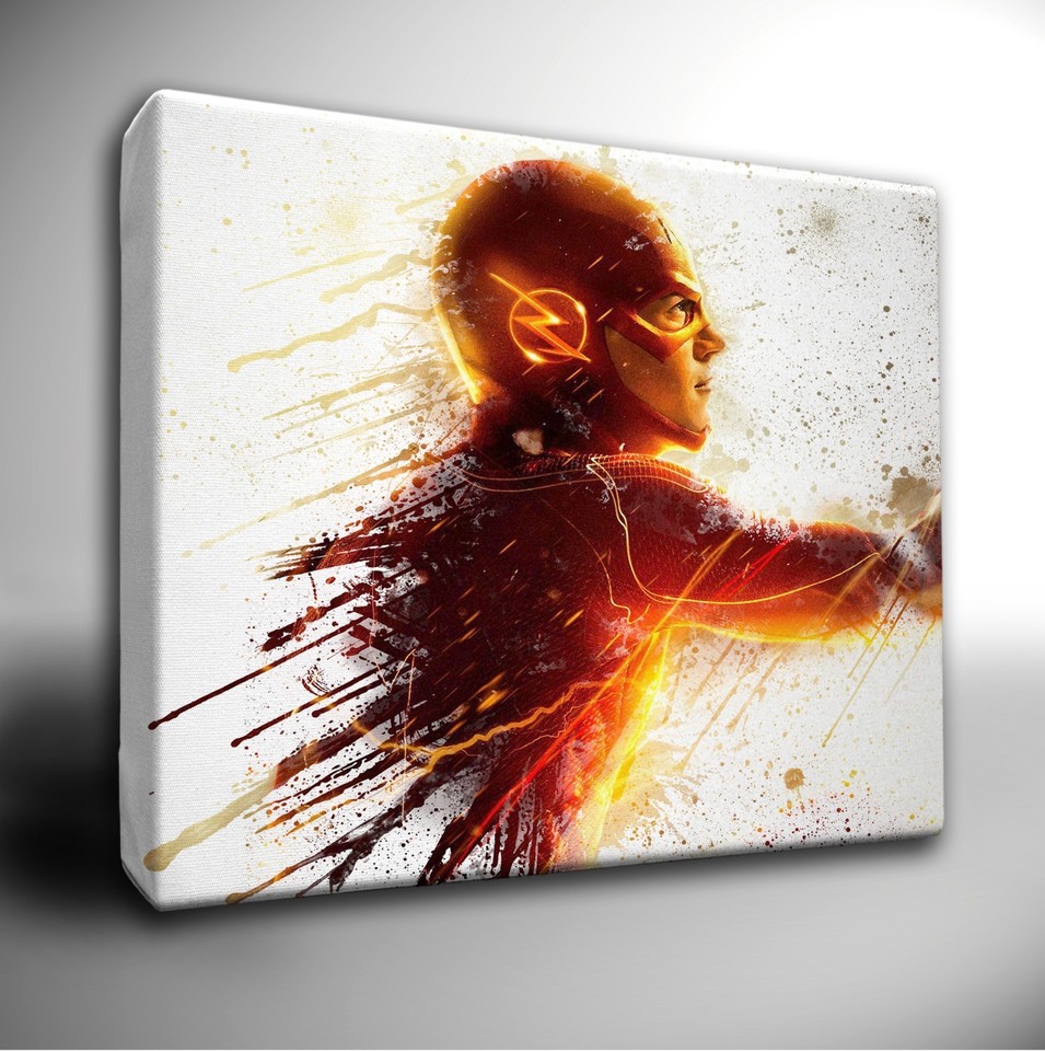 Marvel Avengers / DC Characters paint splatter CANVAS Wall Art Picture ...