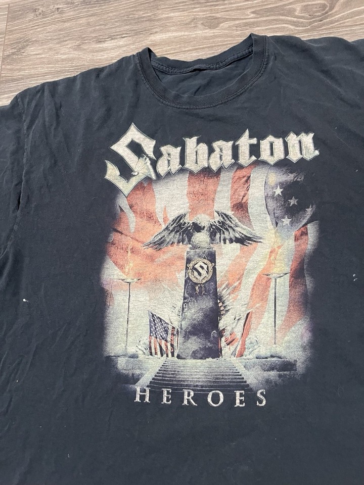 Vintage Sabaton Heroes Metal Band T Shirt Black | eBay