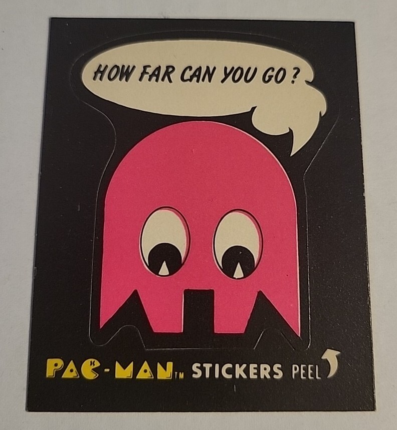 1980 Fleer Pac-Man Trading Card Sticker #28 How far can you Go? EX-MT ...