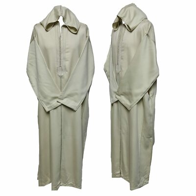 Moroccan Lime Green cotton/Wool Blend Hooded Jubba Thobe Djellaba | eBay