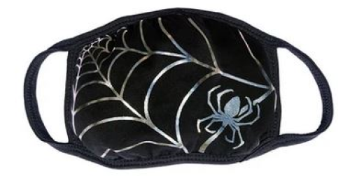 Spider Web Face Mask Cover Black Silver Widow Horror Gothic Novelty ...