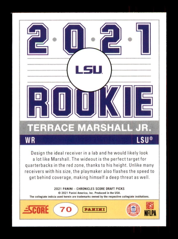 2021 Football Panini Chronicles DP Terrace Marshall Jr. LSU Tigers #70 ...