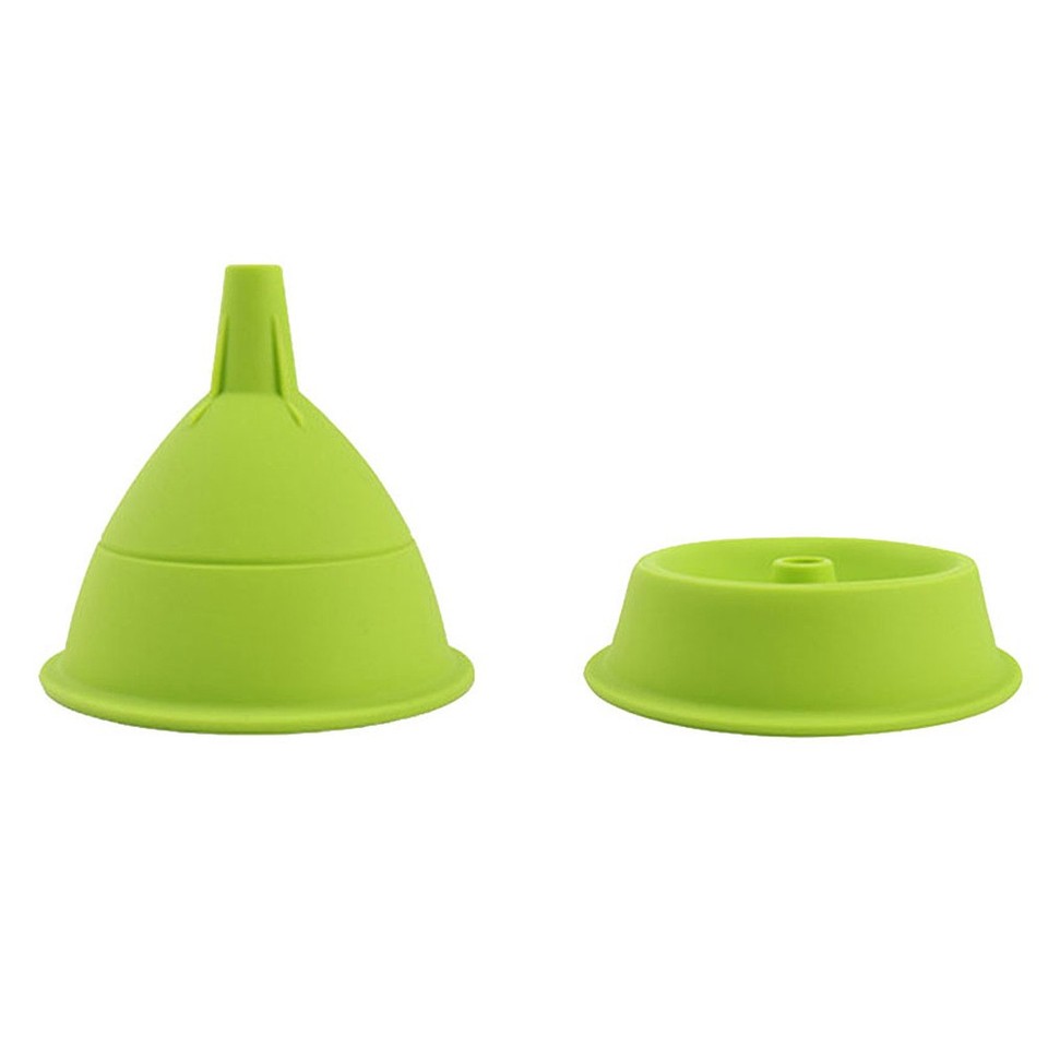 2 Pcs Fan-shaped Silicone Funnel Flexible Foldable Folding Collapsible ...