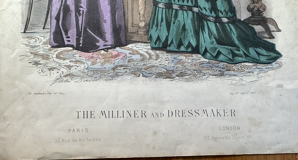 Antique Print The Milliner and Dressmaker Jules David Bonnard Parisian ...