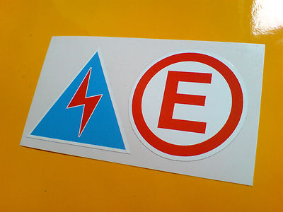 ELECTRICAL CUT OFF & FIRE EXTINGUISHER Race Car Stickers 2 off 50mm ...