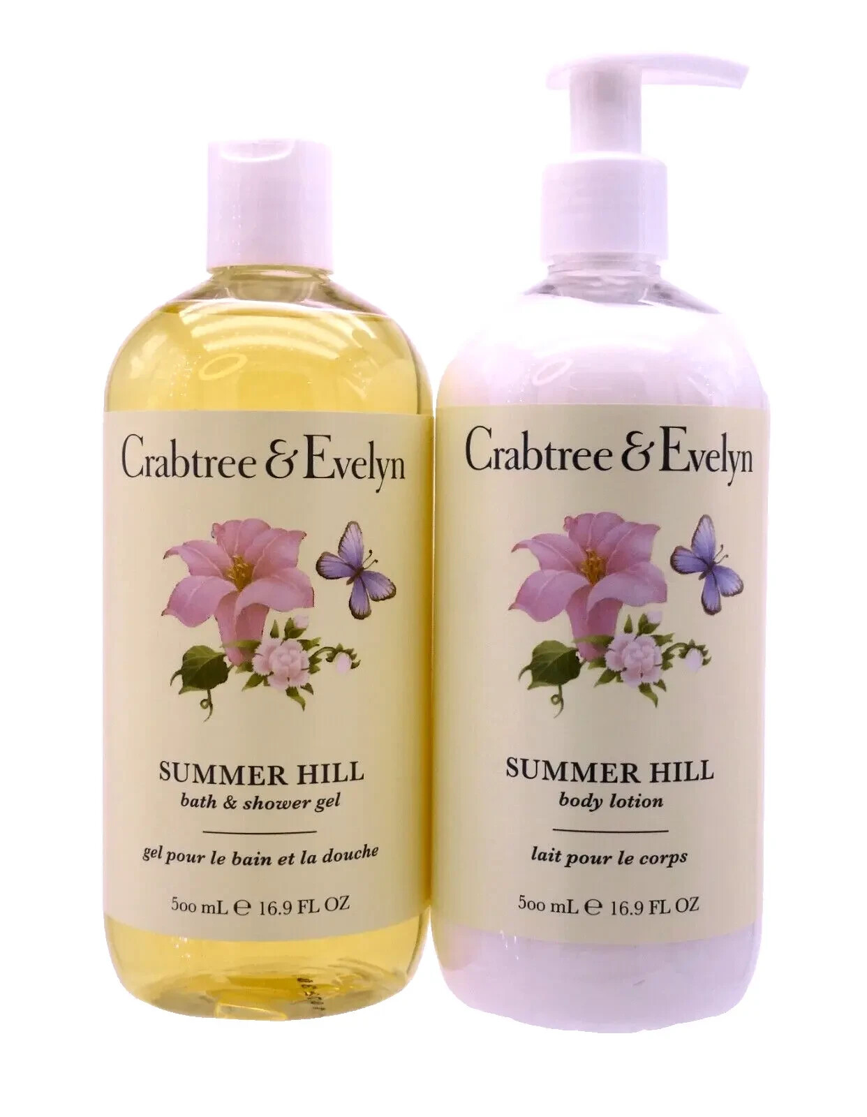 Crabtree & Evelyn Summer Hill Body Lotion & Bath & Shower Gel 16.9 oz ...