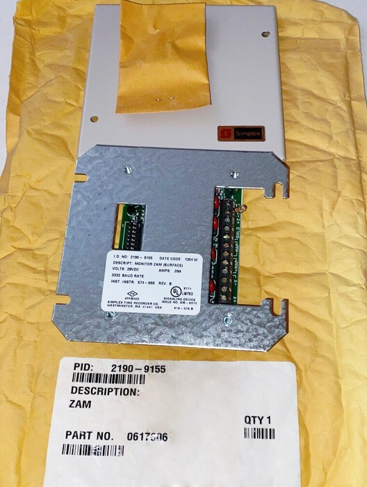New Simplex 2190-9155 ZAM/SUR Addressable Monitor Module P/N 0617606 ...