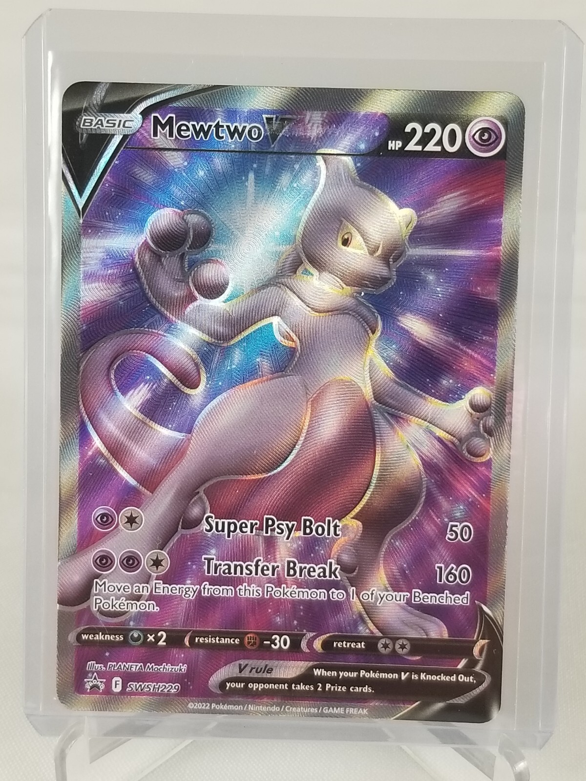 Mewtwo V Basic Hp 220 Psychic Foil #SWSH229 Pokemon 2022 Card | eBay