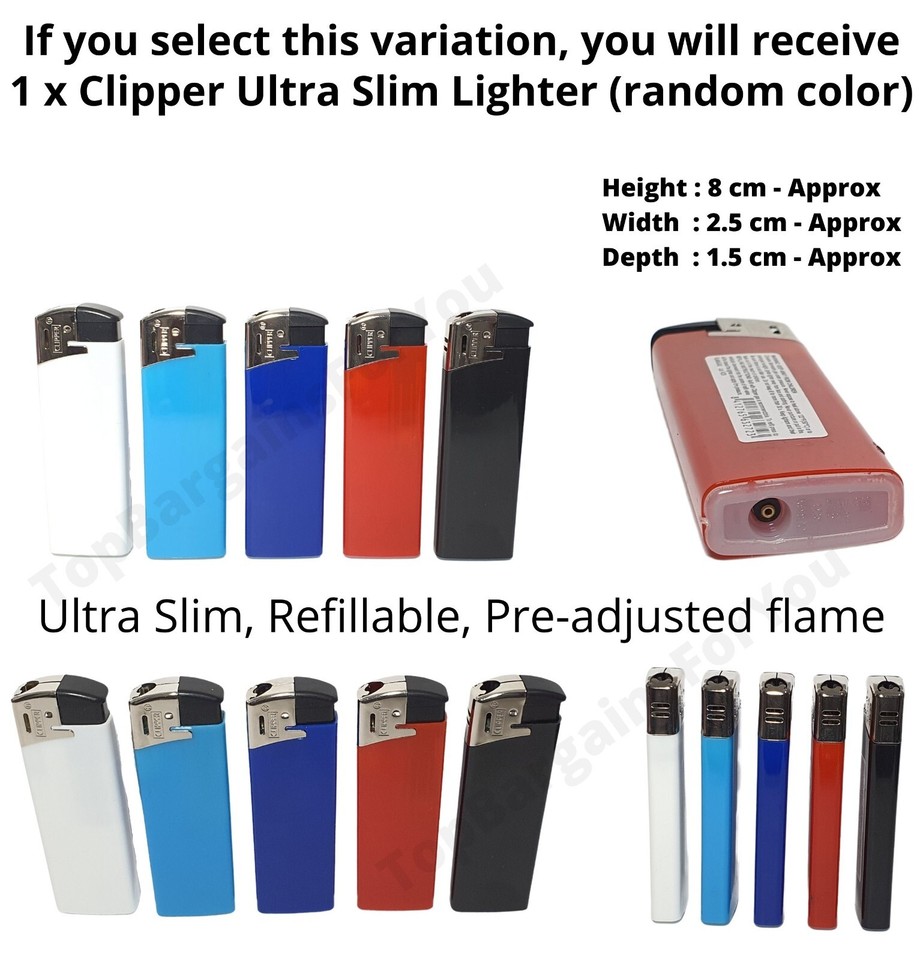 Clipper Jet Lighter Metal with Case Rainbow Black Silver Design Gas ...