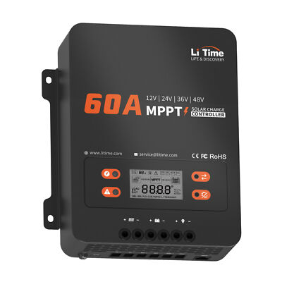 LiTime 60 Amp MPPT 12V/24V/36V/48V Auto Solar Charge Controller (No ...