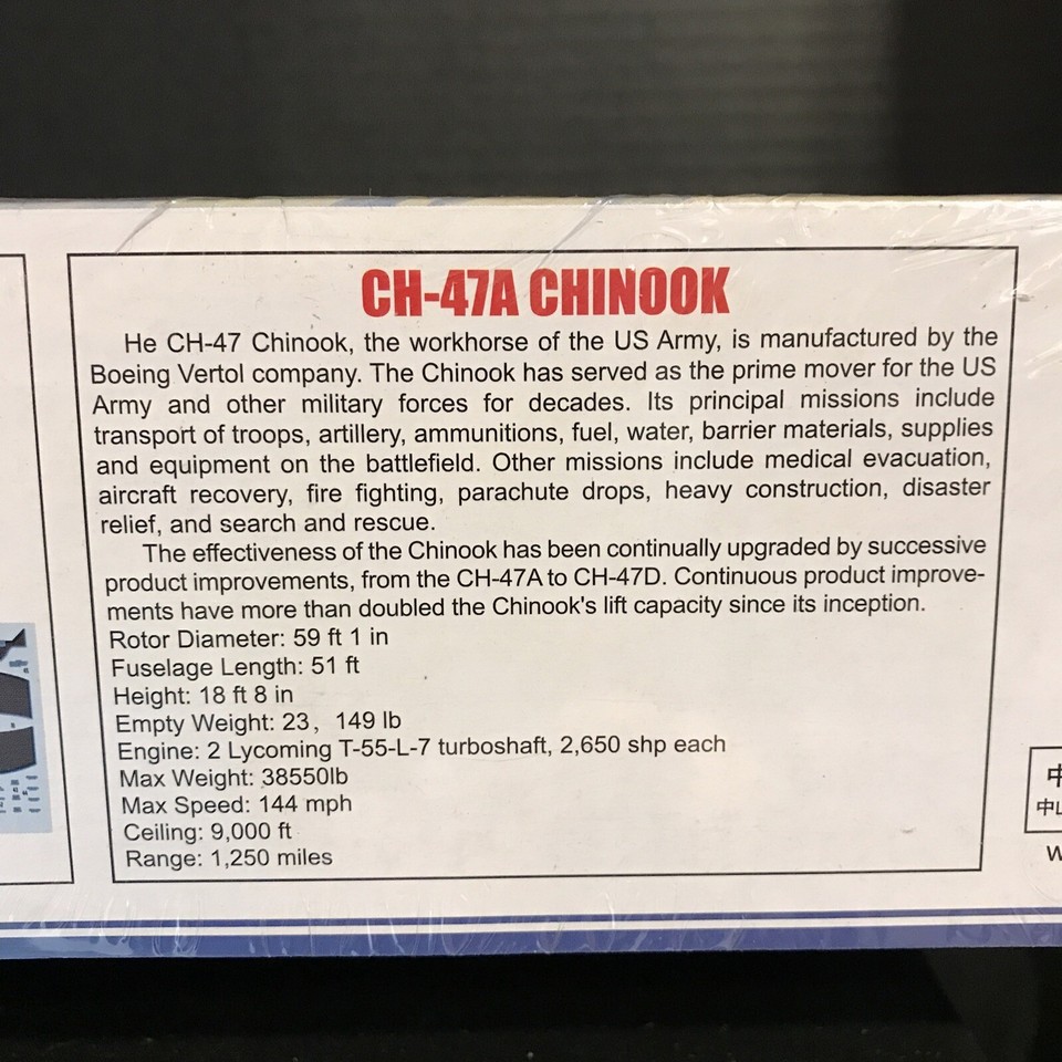 HOBBYBOSS 81772 CH-47A CHINOOK MODEL KIT-NIB-1/48 SCALE | eBay