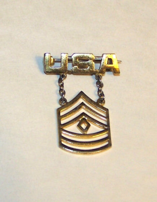 VINTAGE: U.S. ARMY - 1st First Sergeant - Miniature Gold Pin | eBay