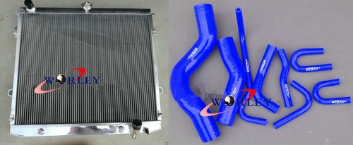 2row aluminum radiator + blue hose for Land Cruiser VDJ200 4.5TD V8 ...