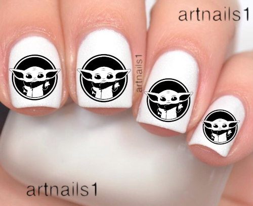 Star Wars Baby Yoda Mandalorian Grogu Nail Art Water Decals Mani Salon ...
